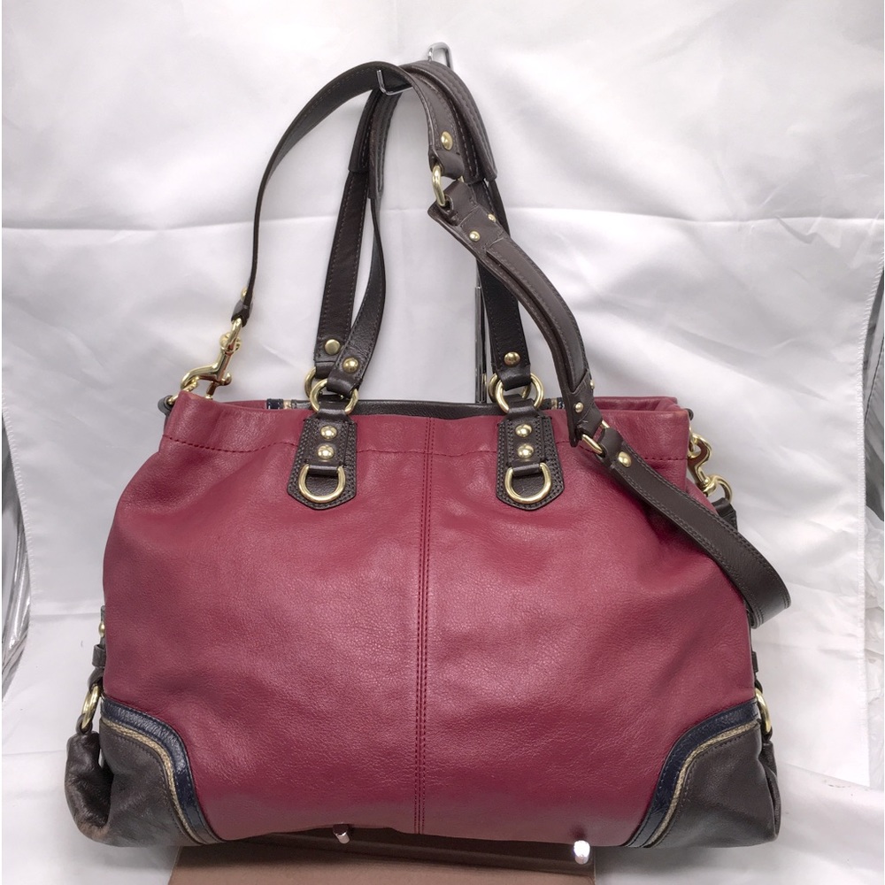 Coach Ashley Berry And Brown Leather Shoulder Handbag… - Gem